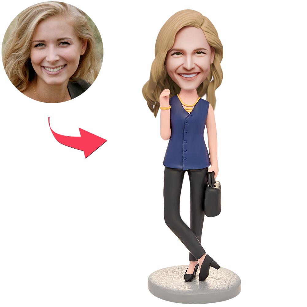 Modern Business Women Custom Bobbleheads With Engraved Text - MadeMine ...