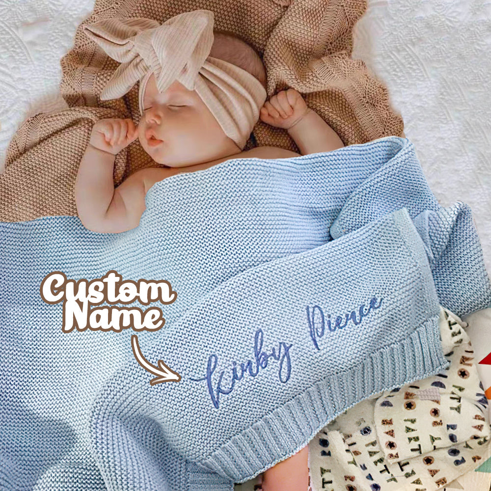 Custom Baby Blanket Embroidered Name Stroller Blanket for Newborn Baby ...