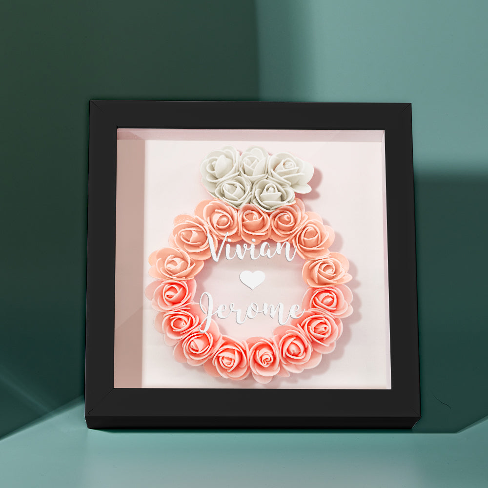 Custom Flower Shadow Box Personalized Wedding Ring Flower Shadowbox ...