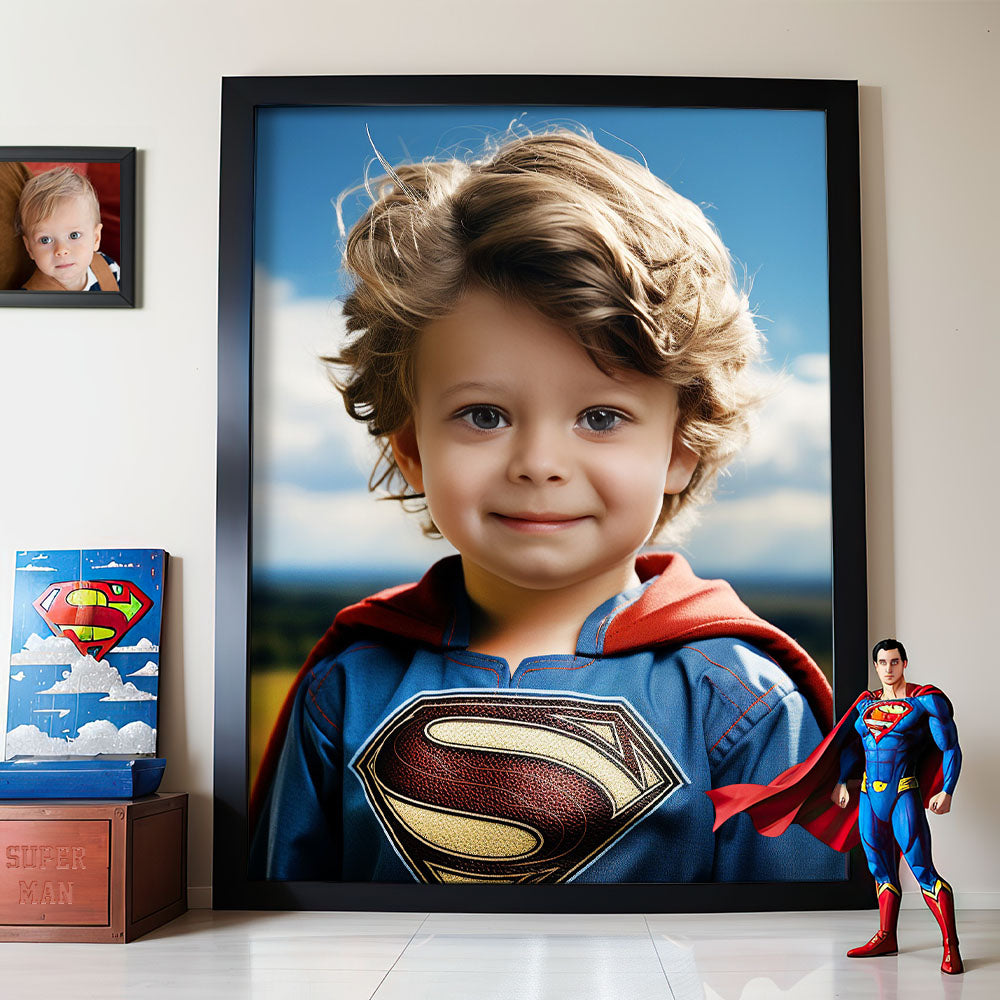 Personalized Portrait from Photo Custom Face Superman Frame Gifts for ...