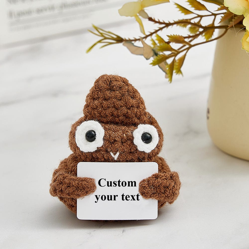 Funny Crochet Poo Plushy Custom Text Tiny Crochet Poo Desk Decor Gifts ...