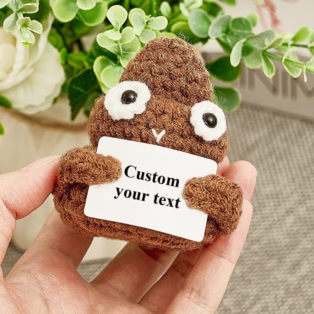 Funny Crochet Poo Plushy Custom Text Tiny Crochet Poo Desk Decor Gifts ...
