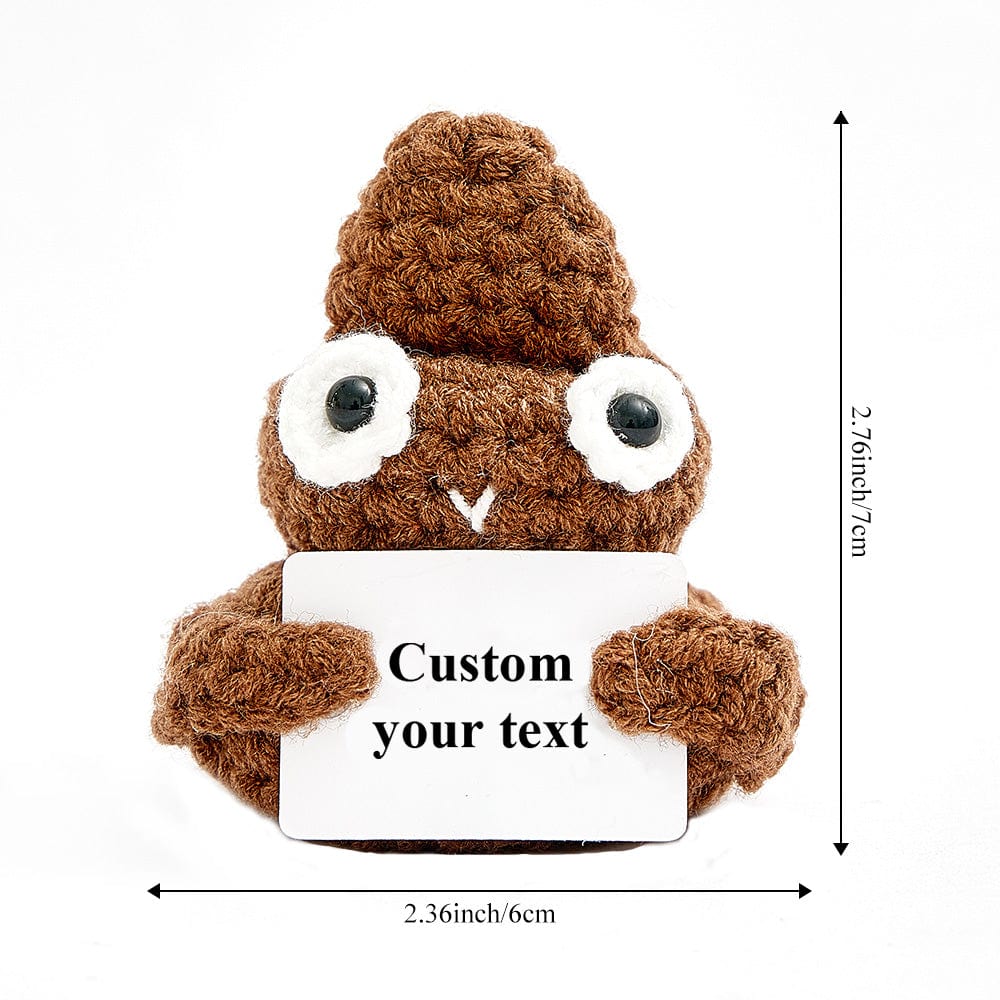 Funny Crochet Poo Plushy Custom Text Tiny Crochet Poo Desk Decor Gifts ...