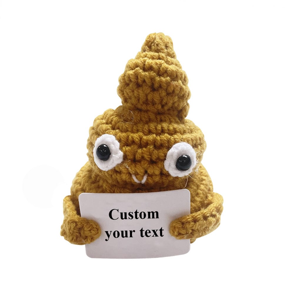 Funny Crochet Poo Plushy Custom Text Tiny Crochet Poo Desk Decor Gifts ...