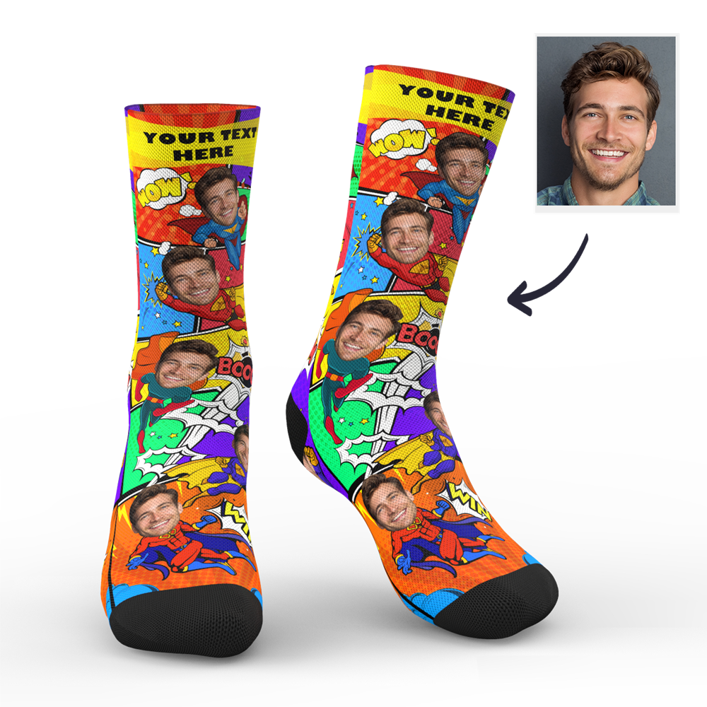 Custom Photo Socks Comic - Put Any Face and Text On The Socks ...