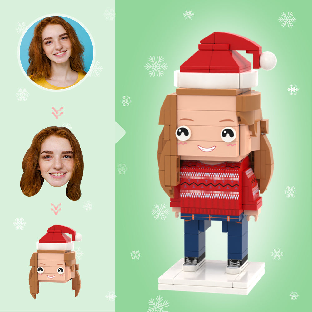 Christmas Gifts Custom Head Brick Figures Personalized Christmas Brick ...