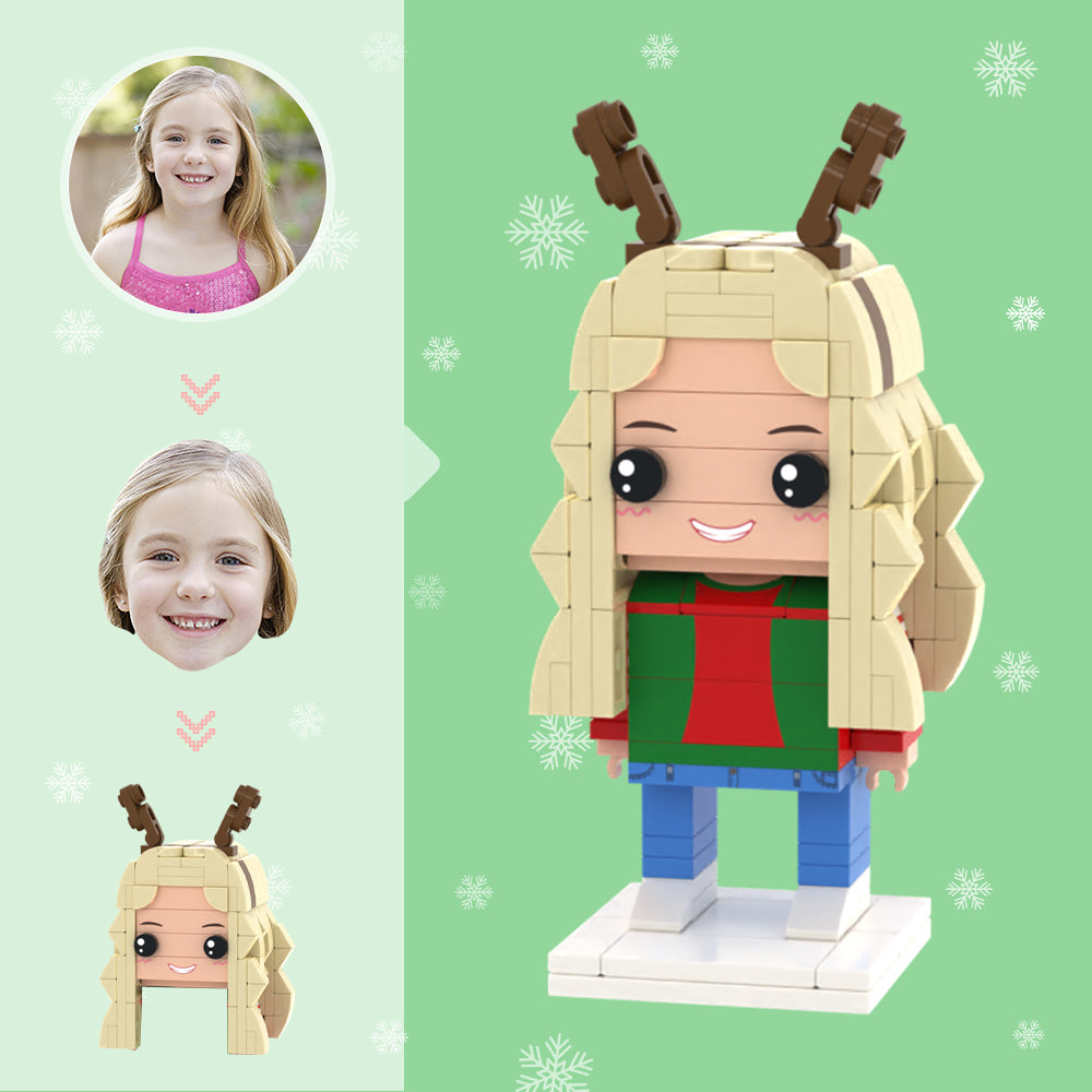 Christmas Gifts Custom Head Brick Figures Personalized Girl with ...