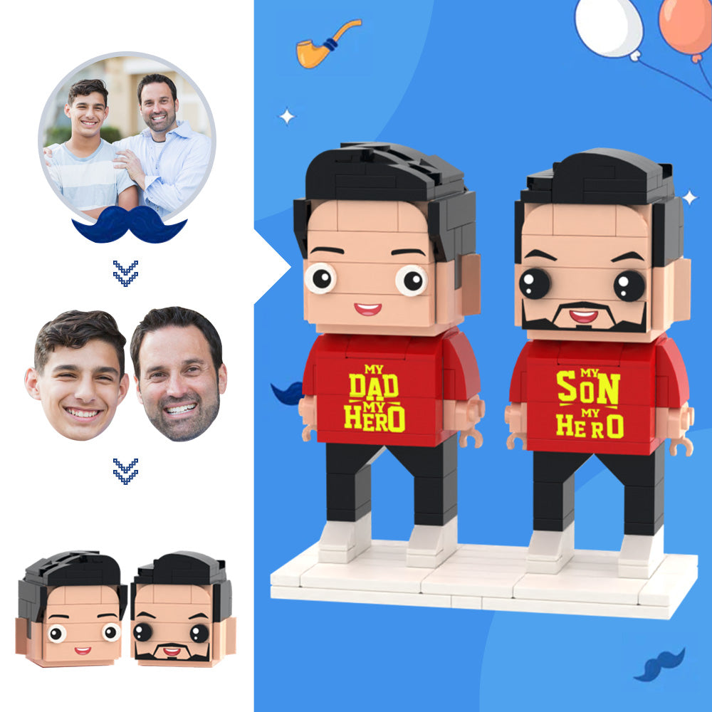 Father's Day Gifts Customizable Head 2 People Custom Brick Figures My ...