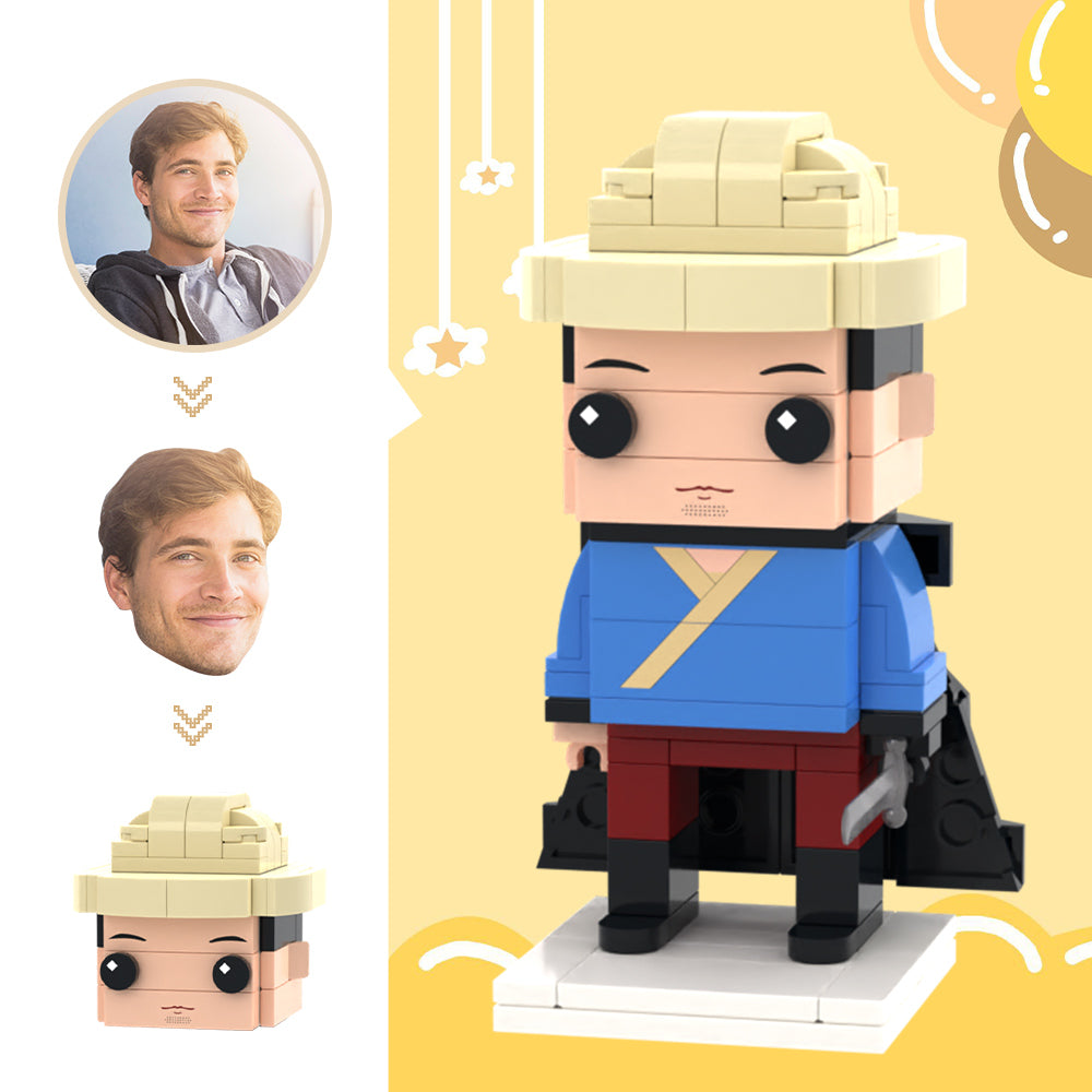 Custom Head Brick Figures Personalized Swordsman Brick Figures Small ...