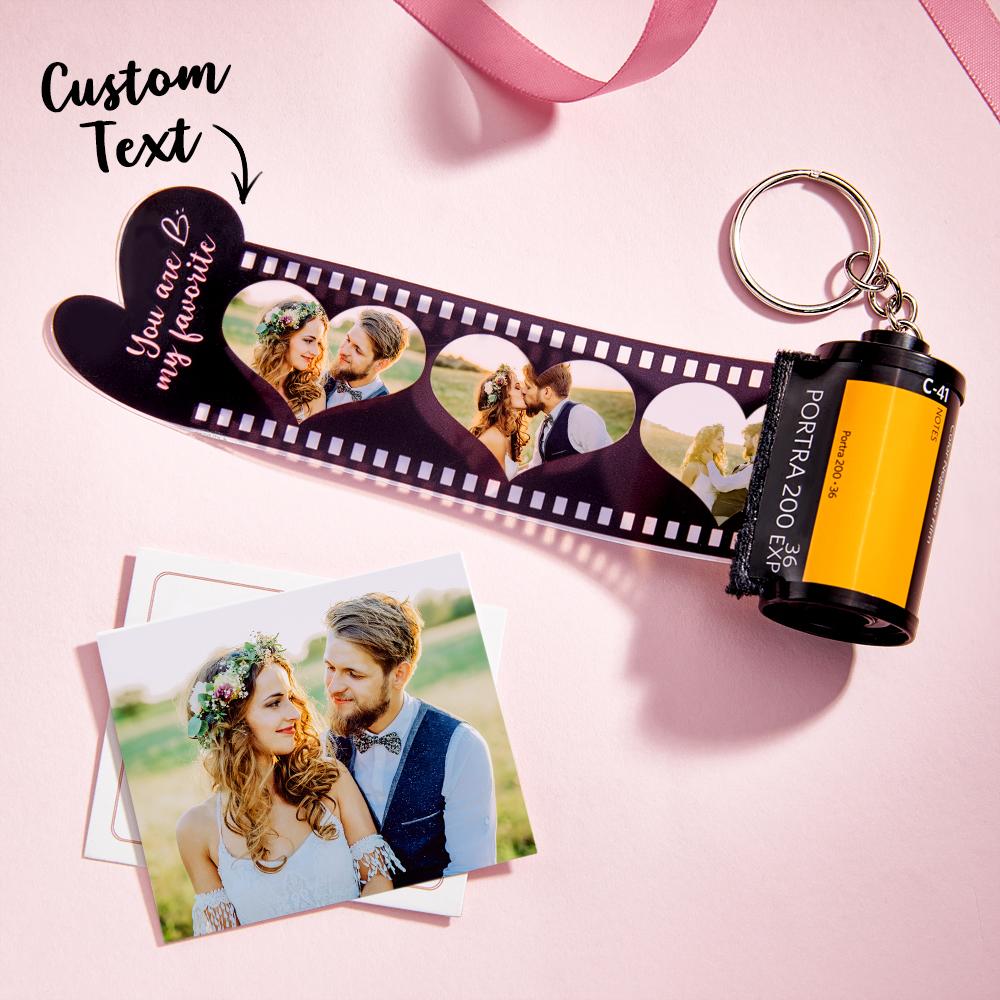 Custom Engraved Photo Film Keychain Camera Roll Creative Heart Gifts ...