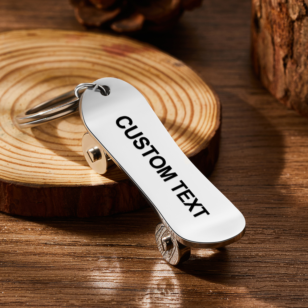 Personalized Skateboard Keychain - Custom Engraved Keyrings for ...