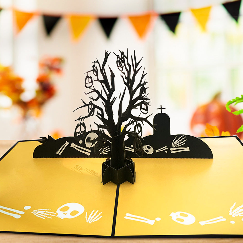 Halloween 3D Pop Up Card Skull Tree Pop Up Greeting Card - MadeMine ...