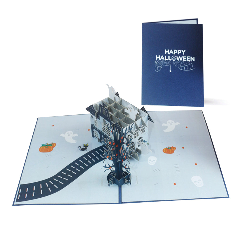 Halloween 3D Pop Up Card Ghost House Pop Up Greeting Card - MadeMine ...