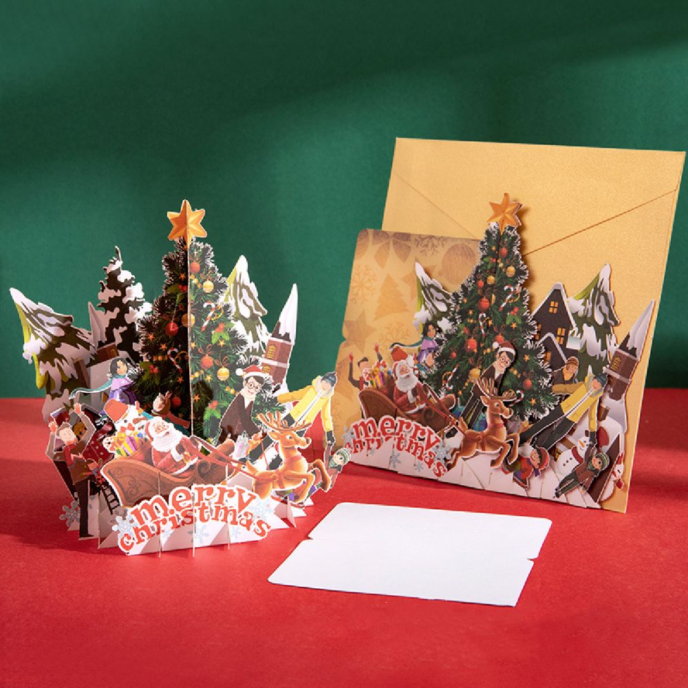 Christmas 3D Pop Up Card Christmas Party Pop Up Greeting Card ...