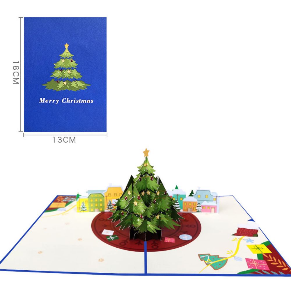 Christmas 3D Pop Up Card Merry Christmas Tree Pop Up Greeting Card ...