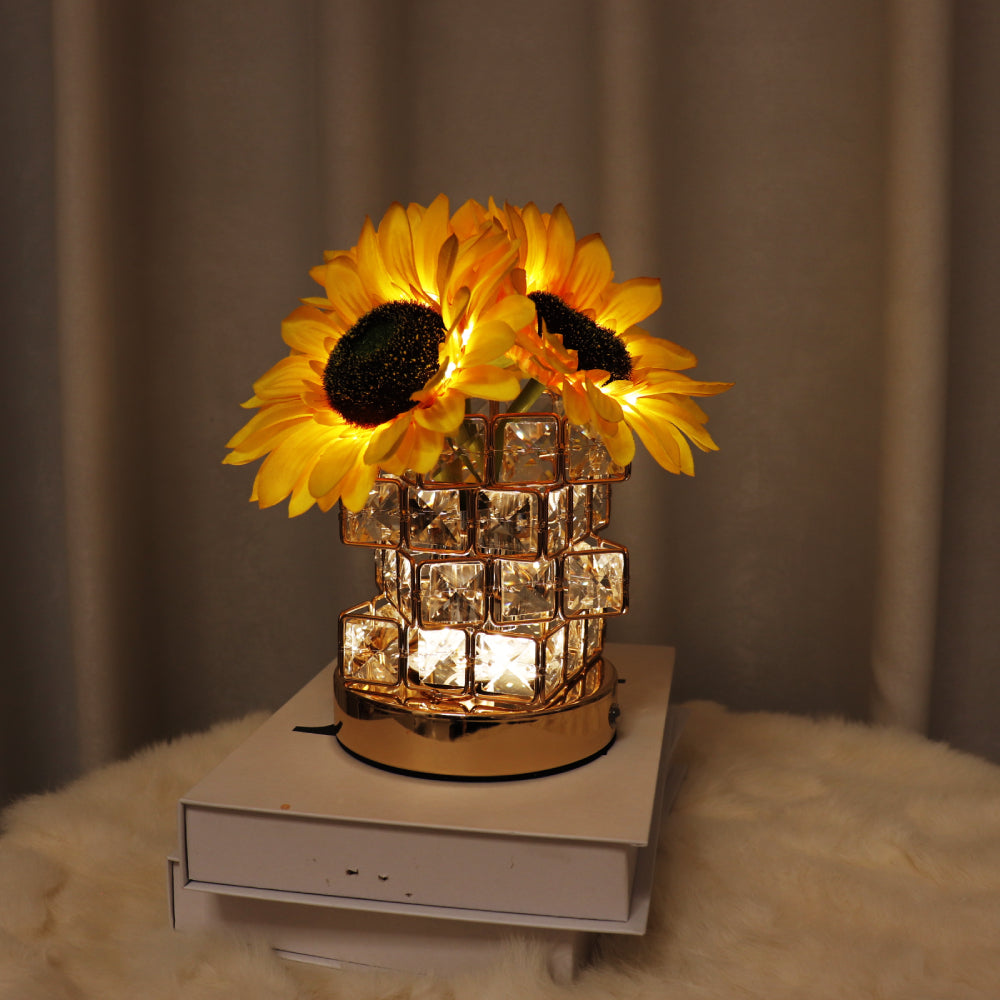 Romantic Sunflower Night Light Cube Flower Lamp Home Decor Gifts ...