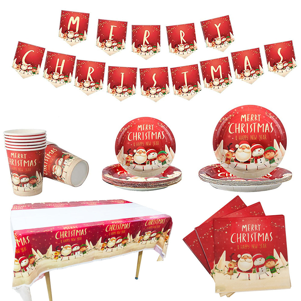 Christmas Party Disposable Dinnerware Set 118pcs Tableware Christmas ...