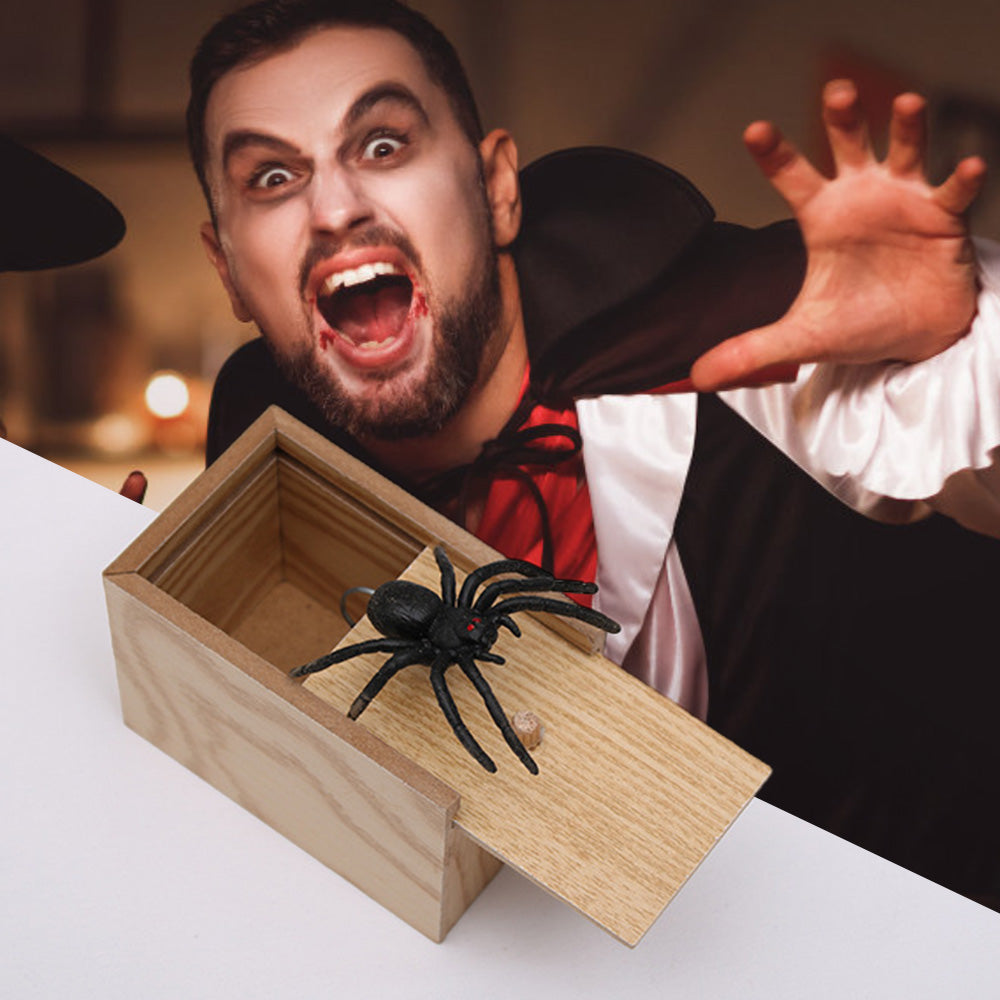 Spider Prank Scare Box Wooden Surprise Candy Box Joke Toys Gag Gift for ...