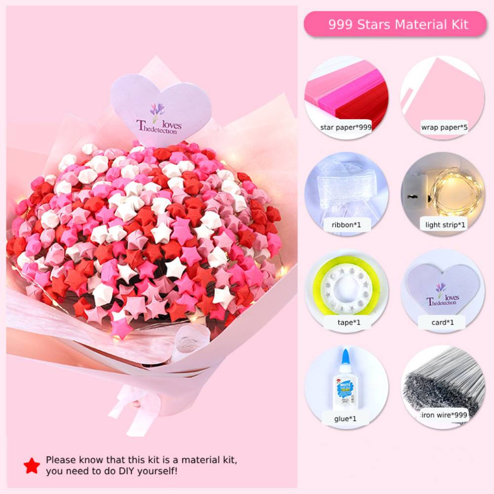 DIY Lucky Paper Stars Bouquet Set Valentine's Day Gifts for Lovers ...