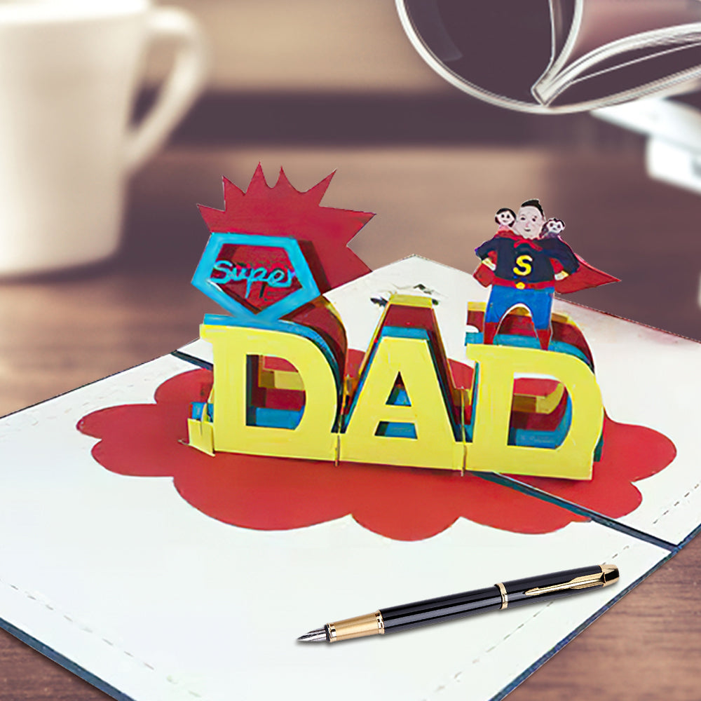 Father's Day Card Super Dad 3D Pop Up Greeting Card for Him - MadeMine ...