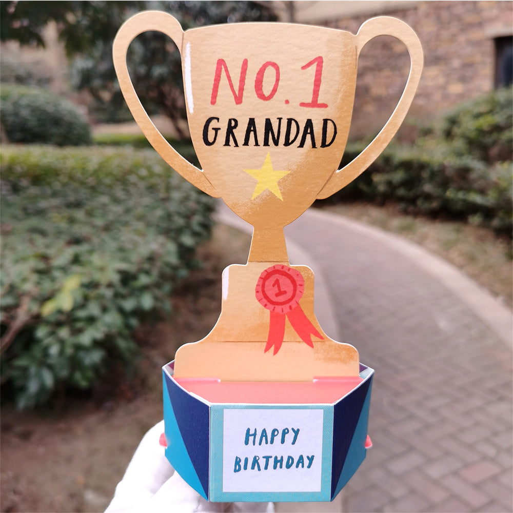 Creative 3D Pop Up Greeting Card Trophy Grandad Pop Up Card - MadeMine ...
