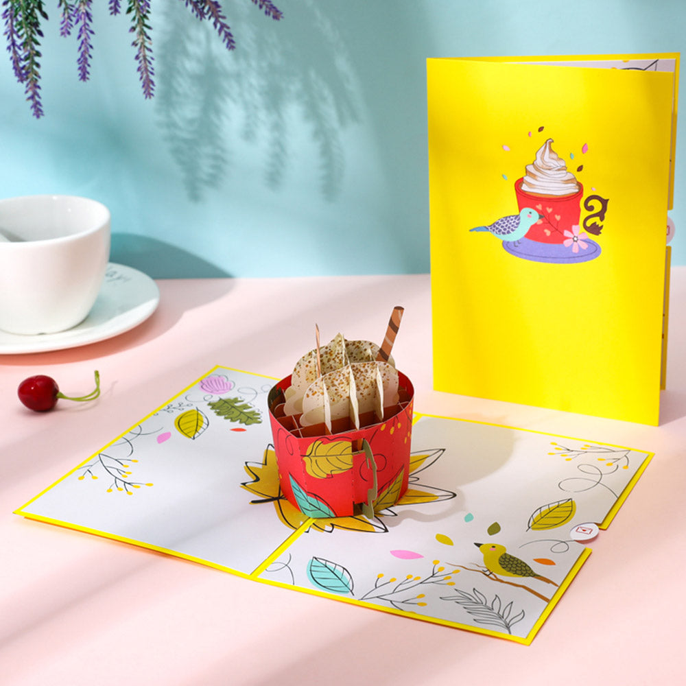 Creative 3D Pop-Up Card Red Dessert Pop Up Greeting Card - MadeMine ...