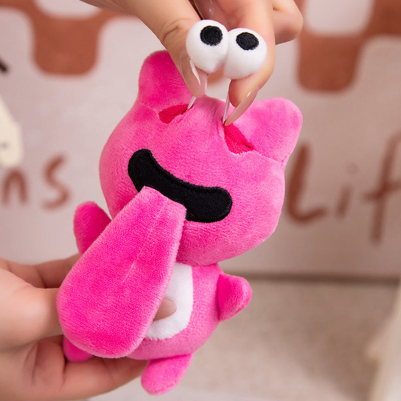 Cute Frog Plush Keychain Funny Sticking Tongue Out Frog Keyring Gifts ...
