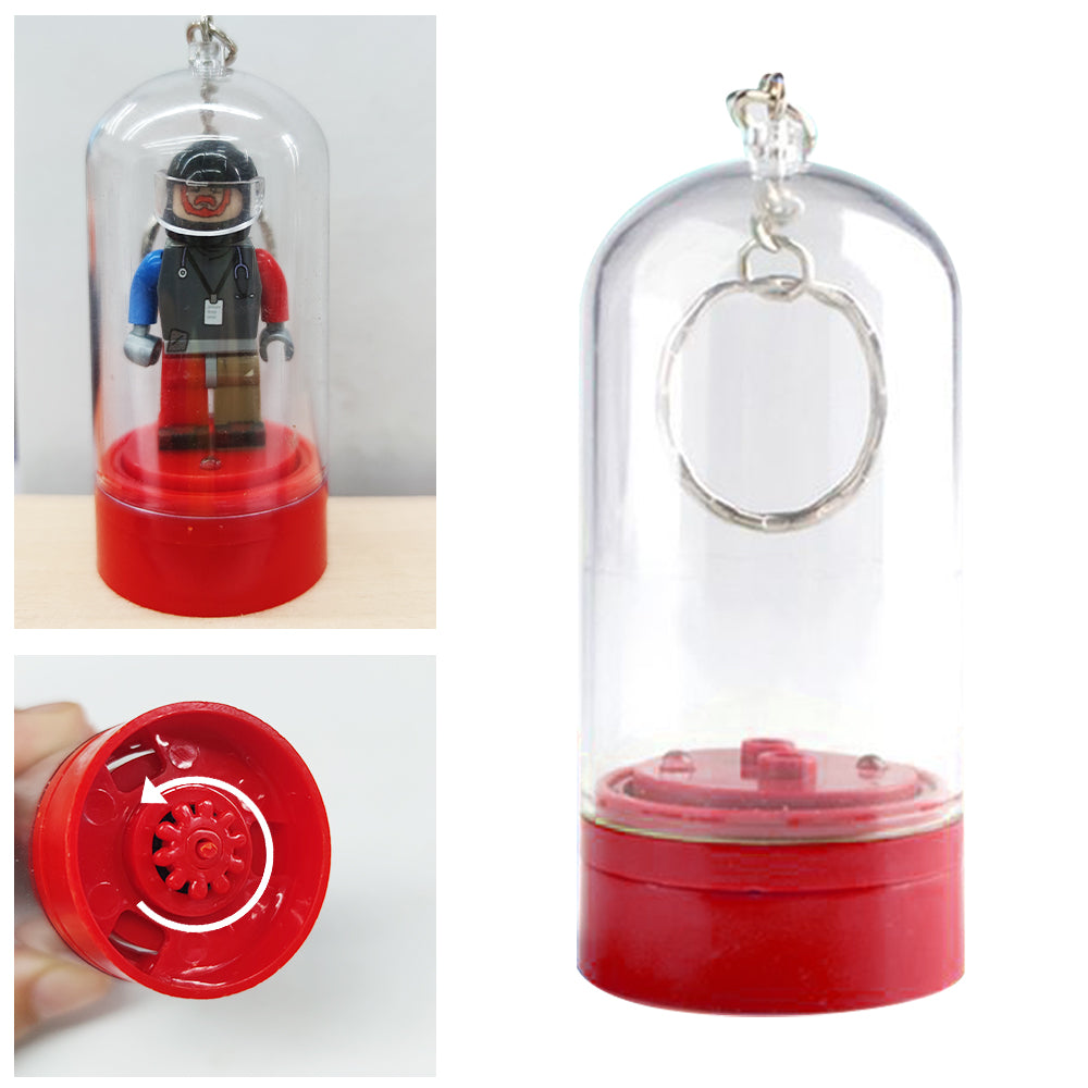 Minifigs Keychain Display Case Building Blocks Models Toy Keyring ...