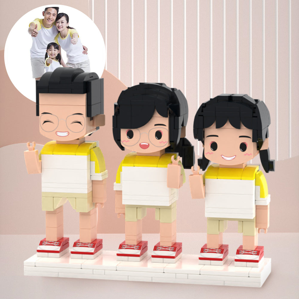 Family Surprise Gifts 3 People Full Custom Brick Figures Custom Brick ...