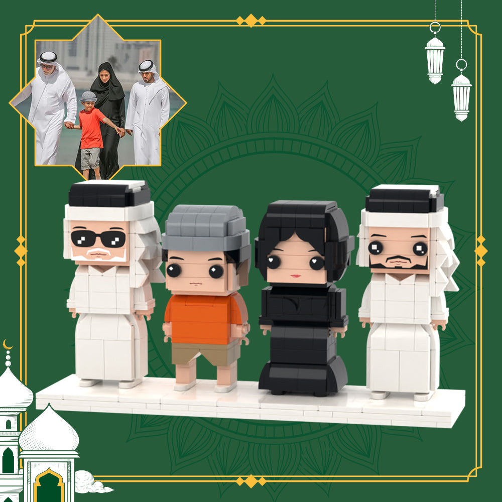 Fun Family Gifts Full Body Customizable 4 People Custom Brick Figures ...