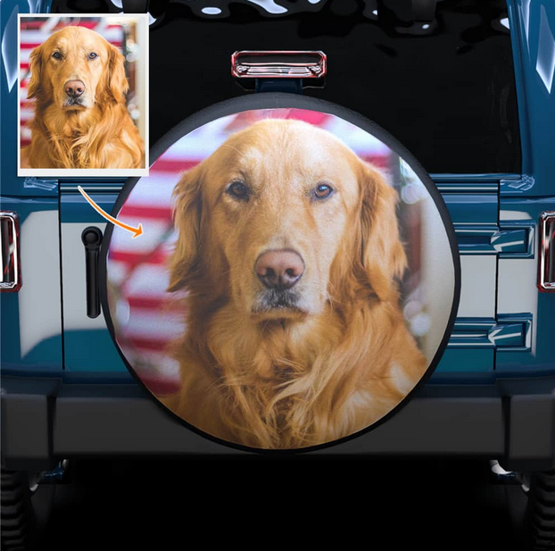 Custom Leather Spare Tire Cover with Picture - MadeMine Custom Drop ...
