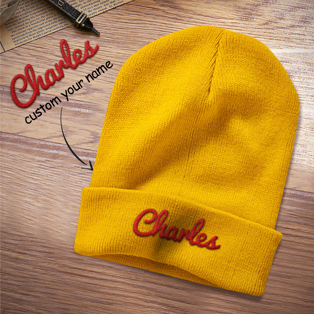 Custom Embroidered Beanie Personalized Winter Hat - 8 Colors - MadeMine ...
