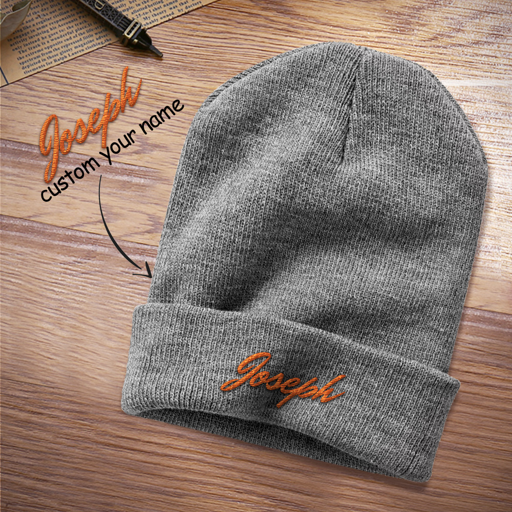 Custom Embroidered Beanie Personalized Winter Hat - 8 Colors - MadeMine ...