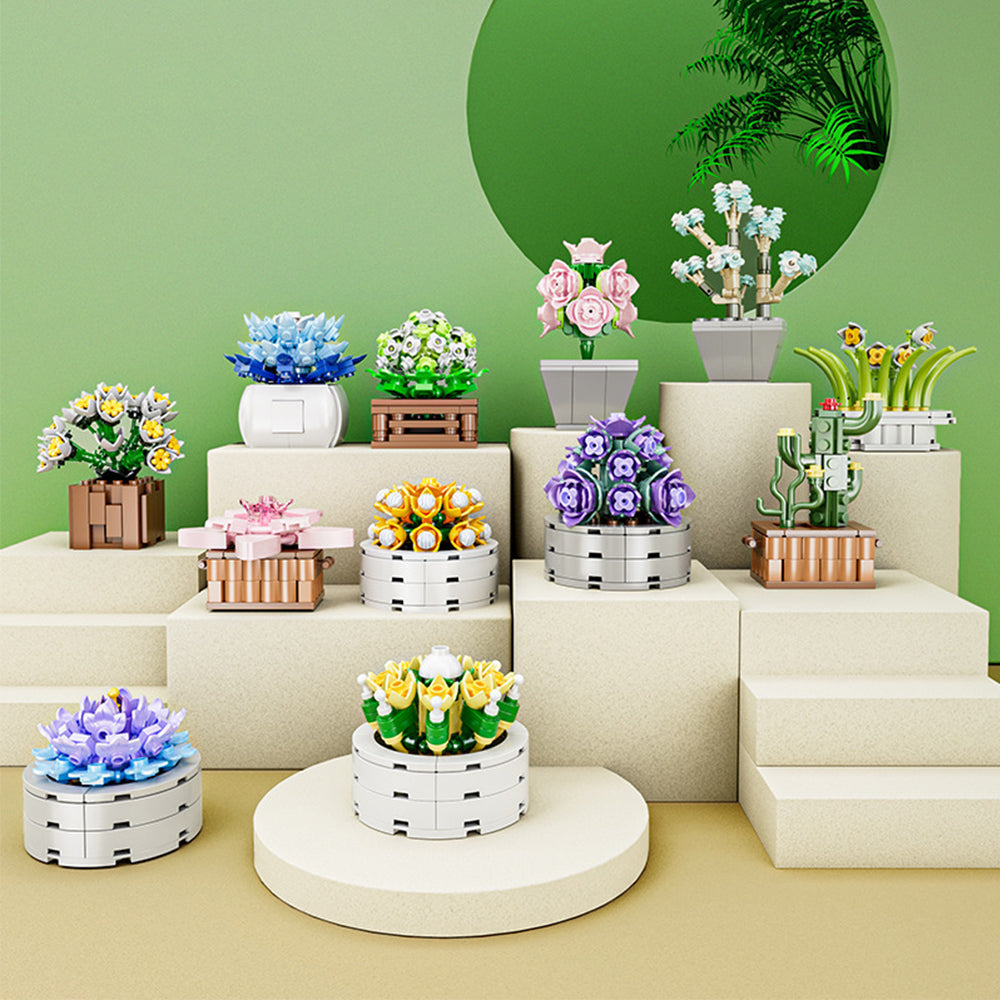 Potted Succulent Building Blocks Botanical Flower Building Bricks ...