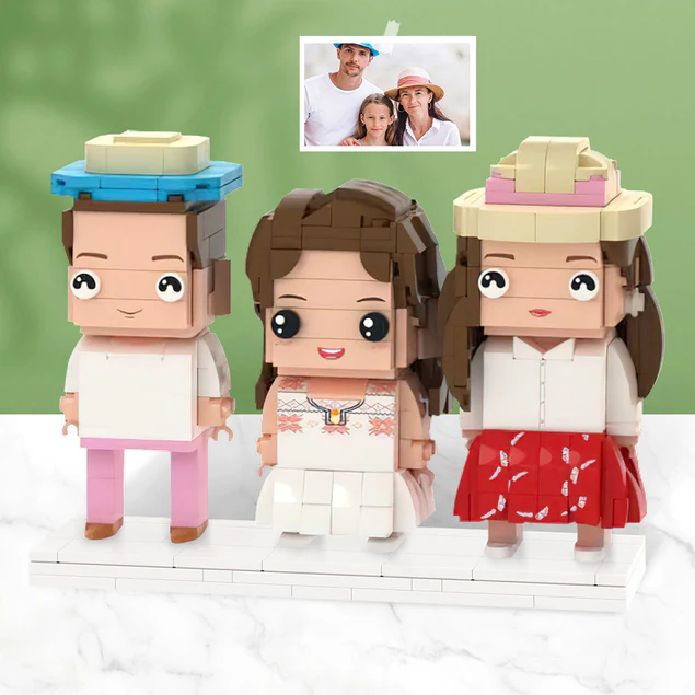 Gifts for Family Full Body Customizable 3 People Custom Brick Figures ...