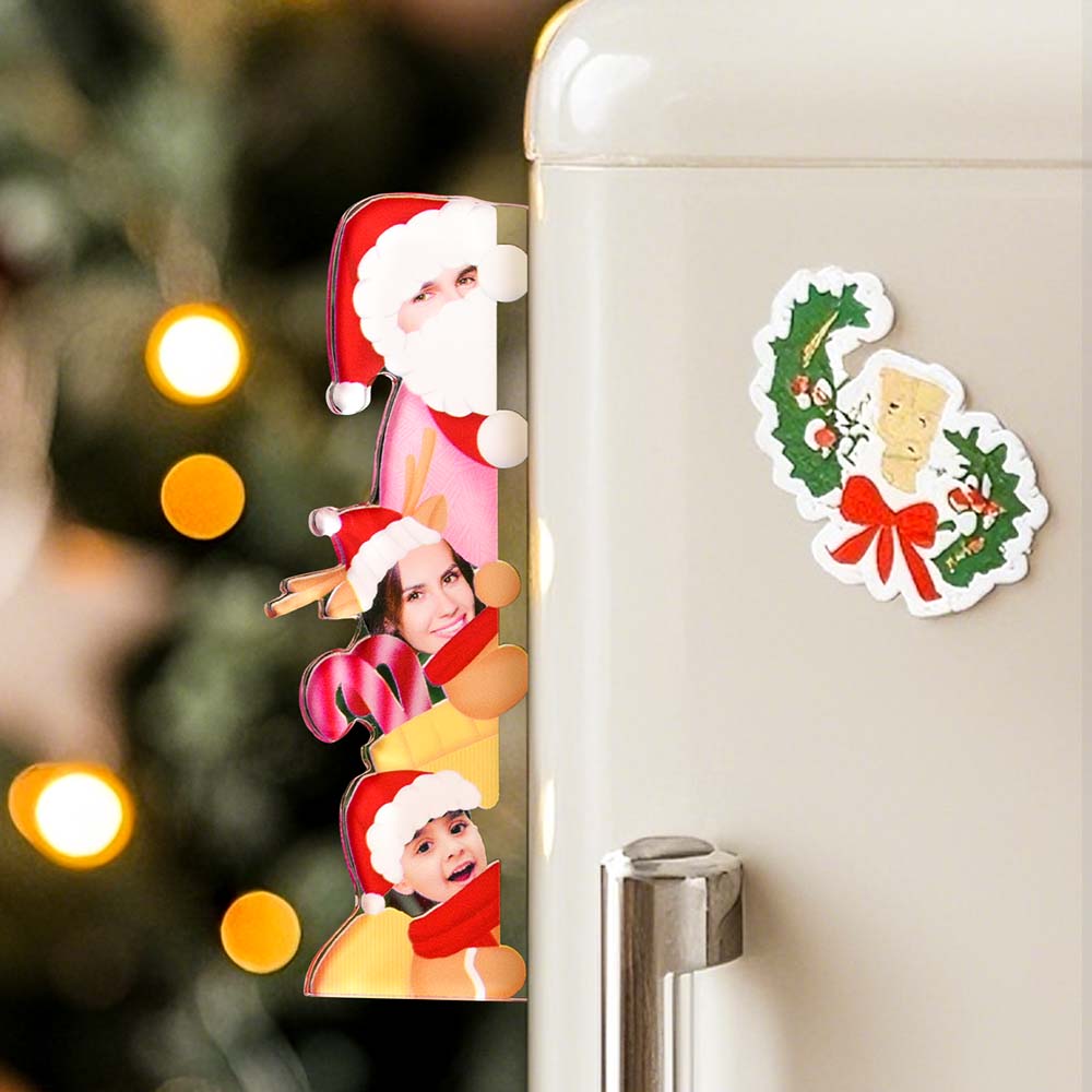 Personalized Photo Christmas Refrigerator Magnets Holiday Christmas ...