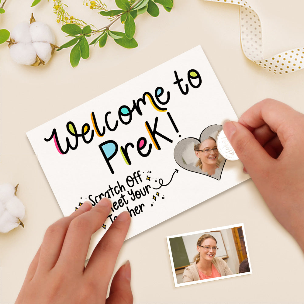 Custom Photo Teacher Reveal Scratch Card Personalized Meet the Teacher ...