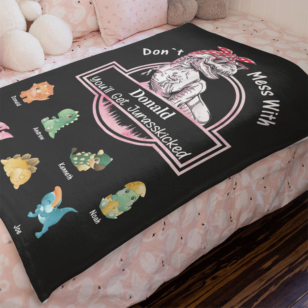 Custom Engraved Blanket Custom Dinosaurs Don't Mess With Mamasaurus ...