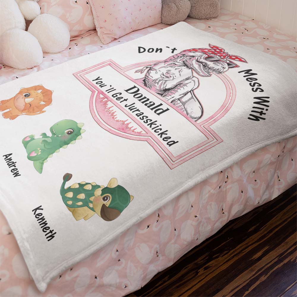 Custom Engraved Blanket Custom Dinosaurs Don't Mess With Mamasaurus ...