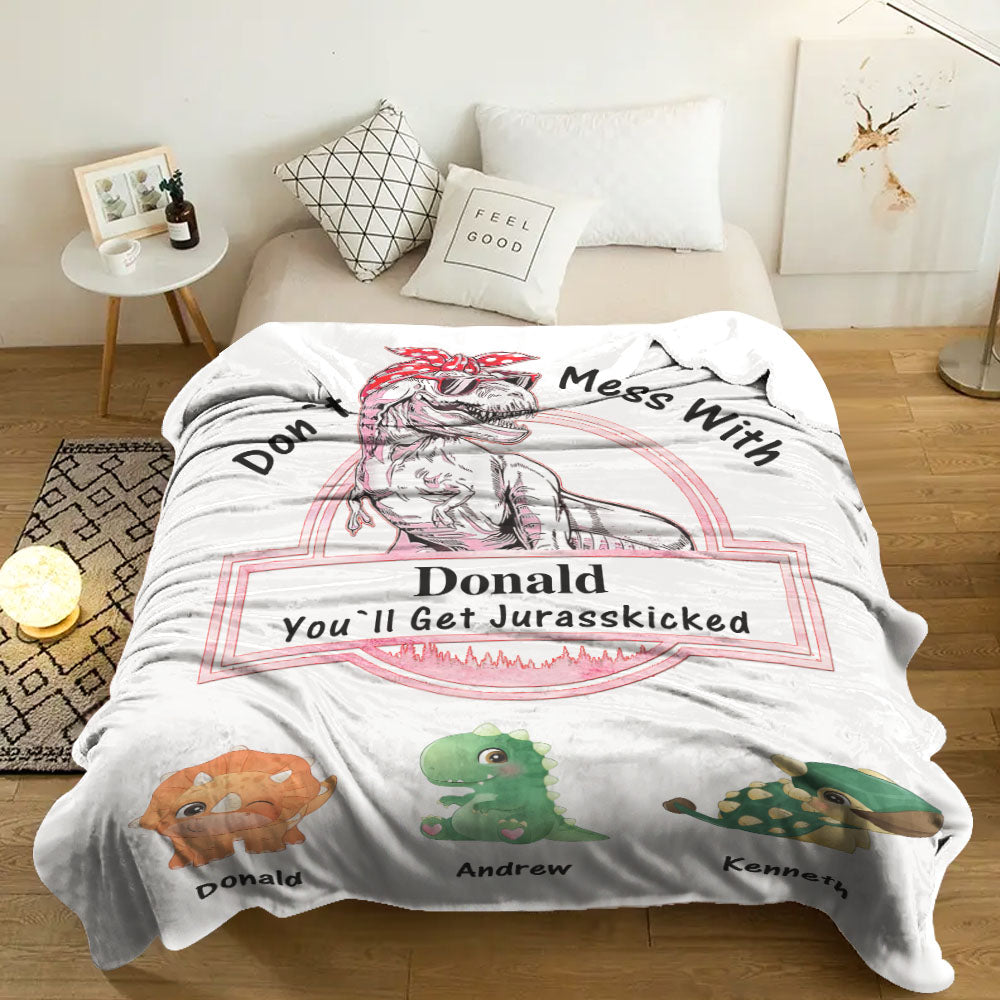 Custom Engraved Blanket Custom Dinosaurs Don't Mess With Mamasaurus ...