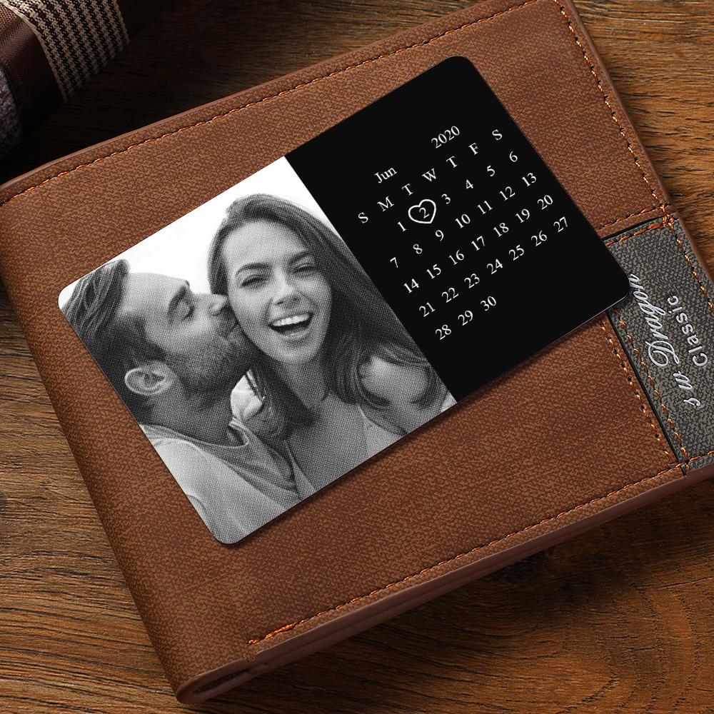 Custom Photo Calendar Wallet Insert Card Anniversary Gift - MadeMine ...