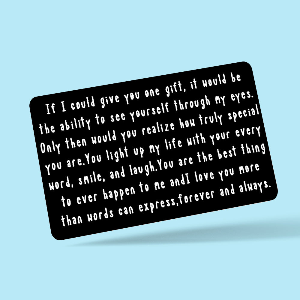 Custom Wallet Card With Text Message Card Engraved Gift For Him ...