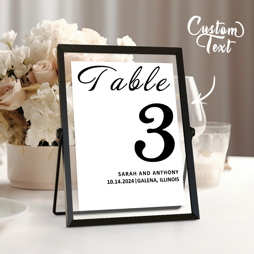 Personalized Minimalist Wedding Table Numbers Modern Table Numbers ...