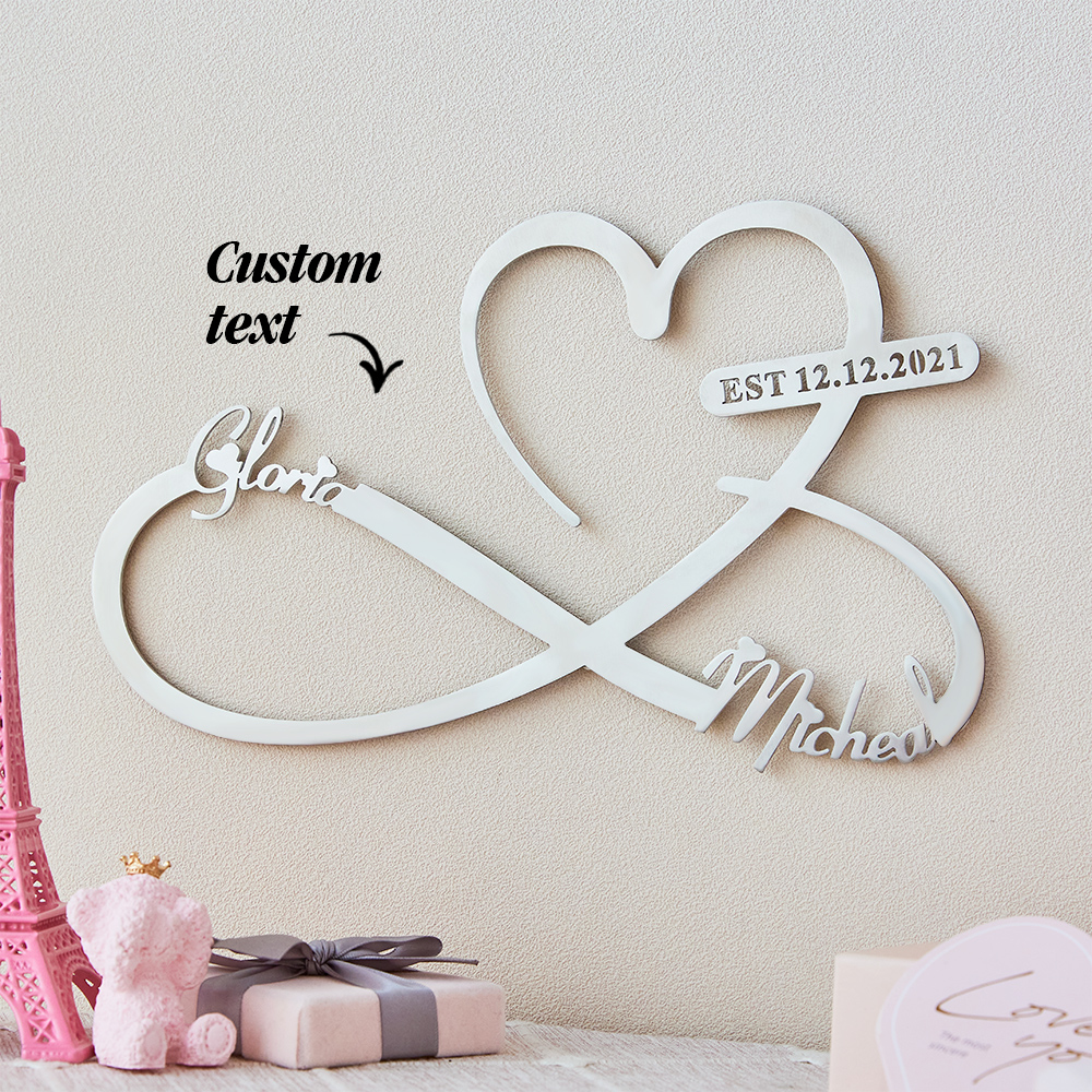 Custom Text Love Infinity Wedding Metal Sign Personalized Names and ...