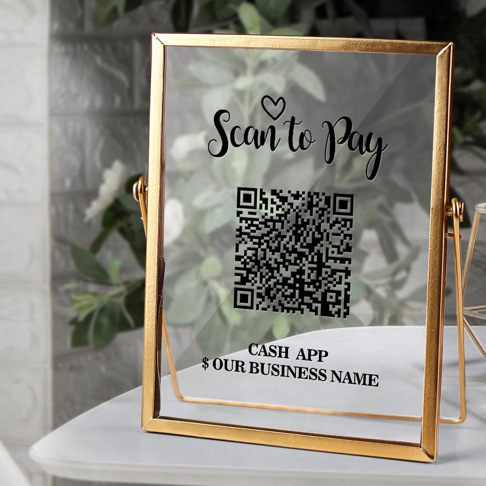 Custom QR Code Sign Template Scan to Pay Sign - MadeMine Custom Drop ...