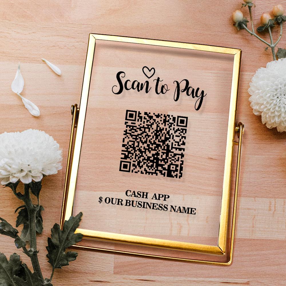 Custom QR Code Sign Template Scan to Pay Sign - MadeMine Custom Drop ...