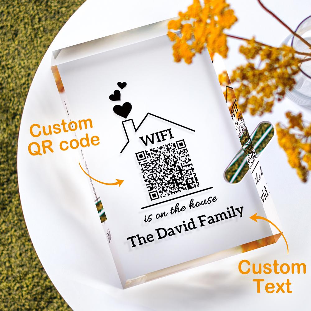 Personalised Wifi Sign QR Code Scanner Guest Wifi Password New Home ...
