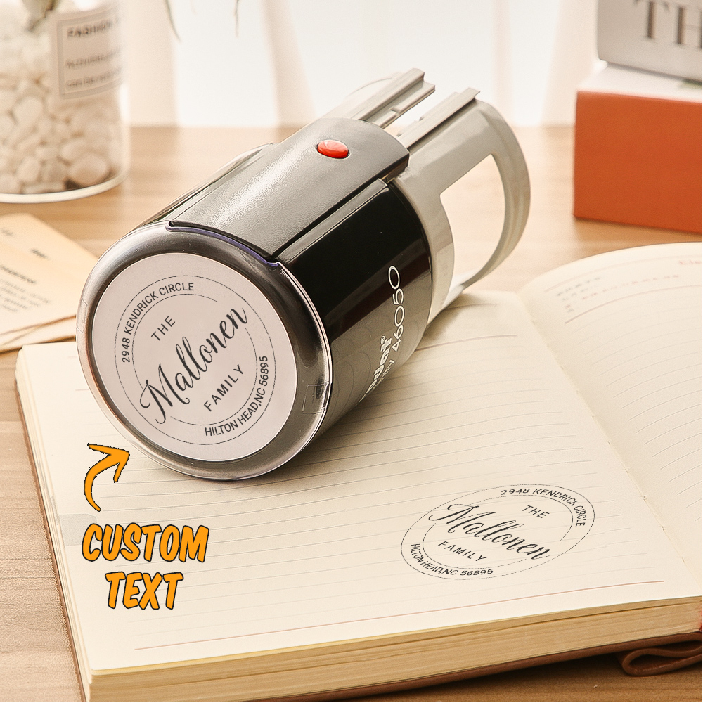 Custom Family Address Stamp Round Self Inking Stamp for Wedding ...
