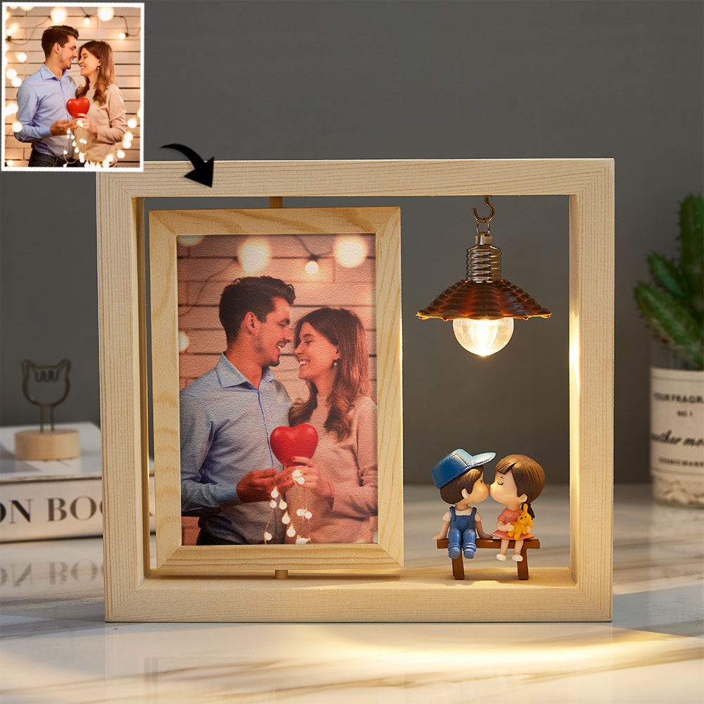 Custom Photo Frame Double Sided Rotating Photo Frame Woodcut Ornament ...