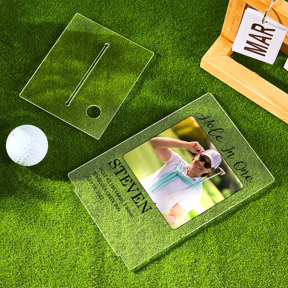Personalized Photo Acrylic Golf Plaque Custom Golf Ball Display Hole in ...